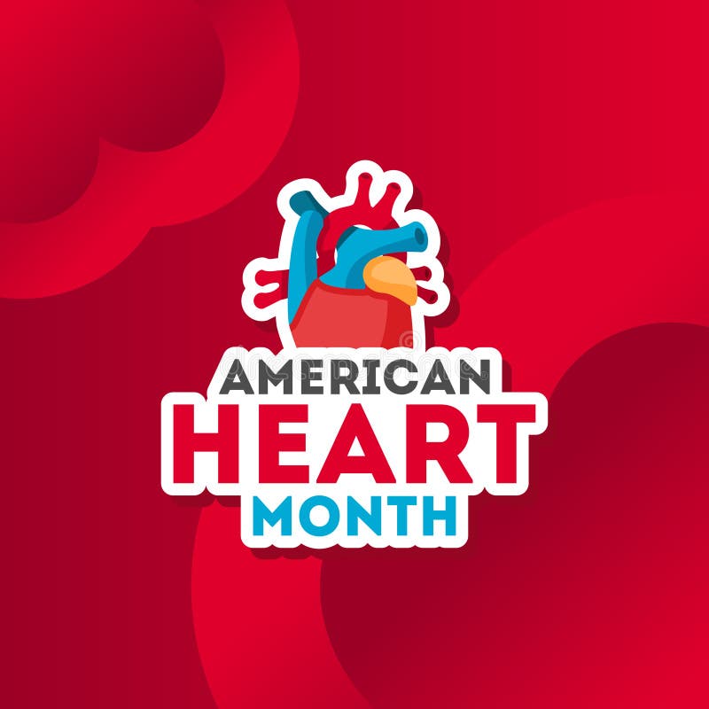 American Heart Month Vector Design for Banner or Background Stock ...
