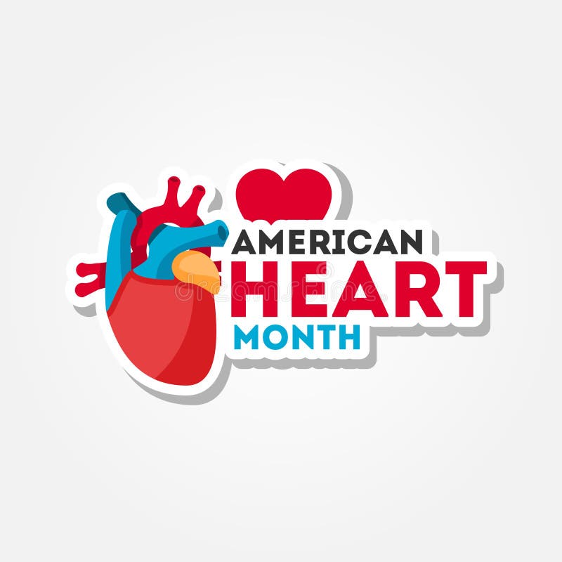 American Heart Month Vector Design for Banner or Background Stock ...