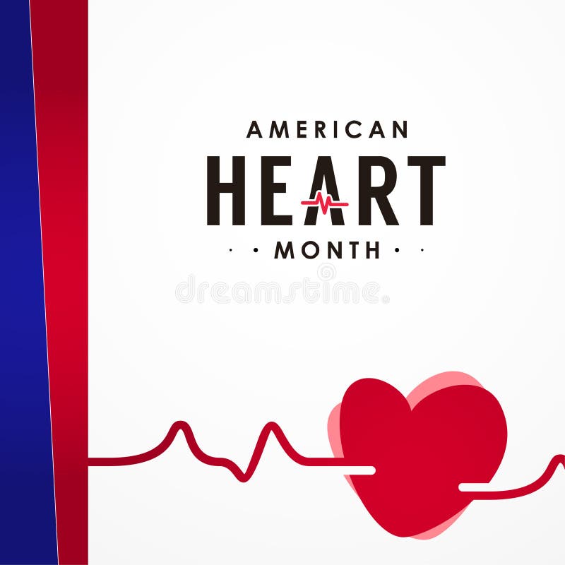 American Heart Month Vector Design for Banner or Background Stock ...