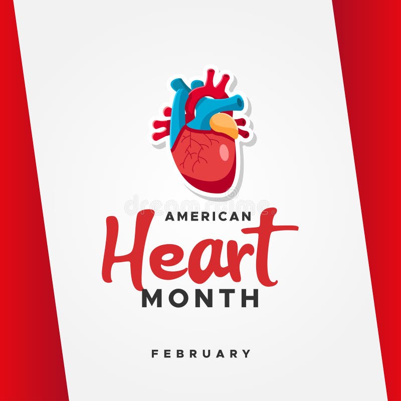 American Heart Month Vector Design Template Background Stock Vector ...