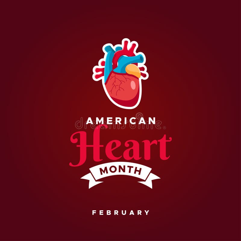 American Heart Month Vector Design Template Background Stock Vector ...
