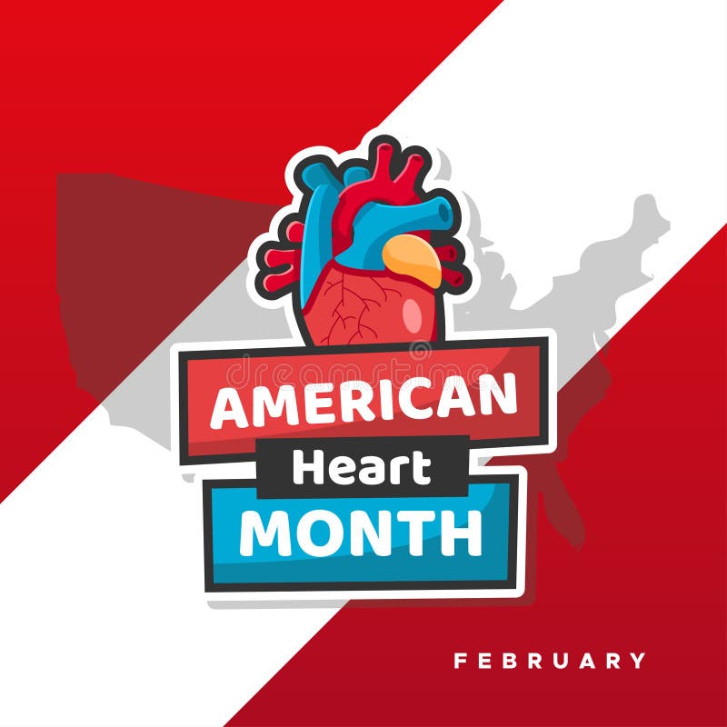 American Heart Month Vector Design Template Background Stock Vector ...