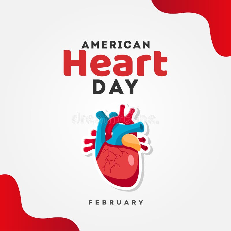 American Heart Month Vector Design Template Background Stock Vector ...