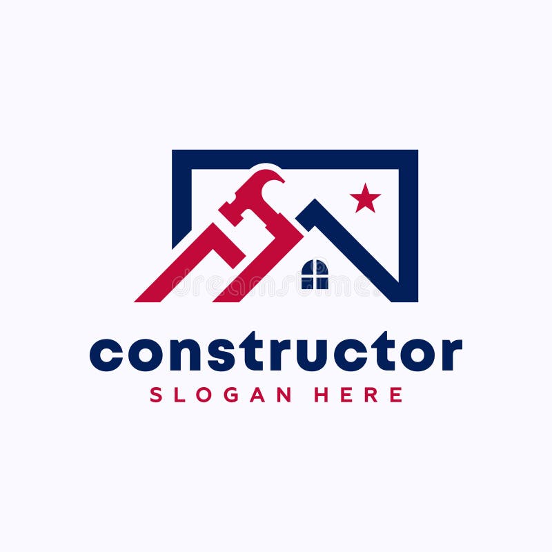 American Home Construction Logo Design Template Stock Vector ...