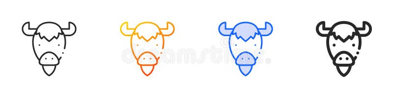 American Icon.Thin Linear, Gradient, Blue Stroke and Bold Style Design ...