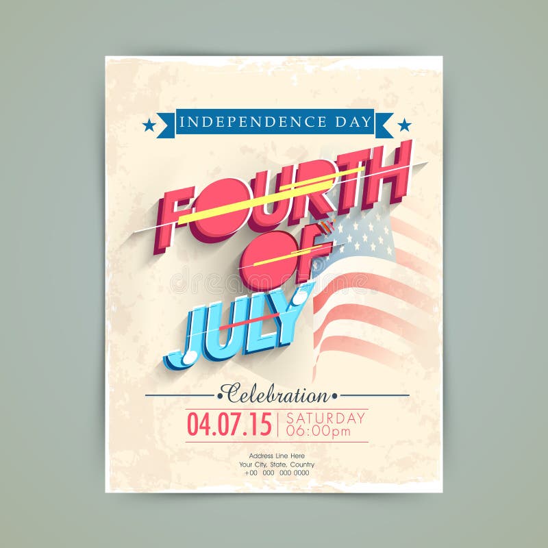 American Independence Day Invitation Card. Stock Illustration ...