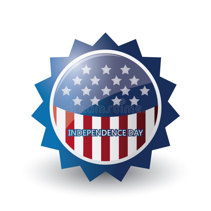 American Independence Flag Badge. Vector Illustration Decorative Design ...