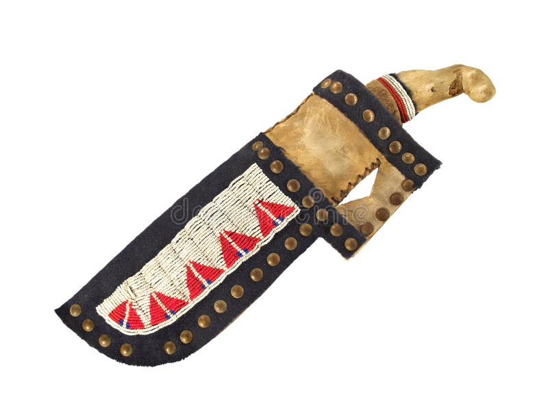 American Indian Knife and Sheath Isolated. Stock Illustration ...