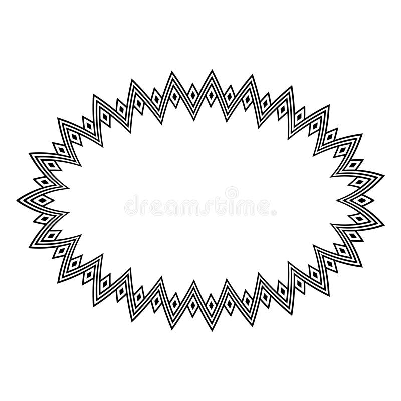 American Ethnic Indigenous Oval Border Frame Set Stock Illustration ...