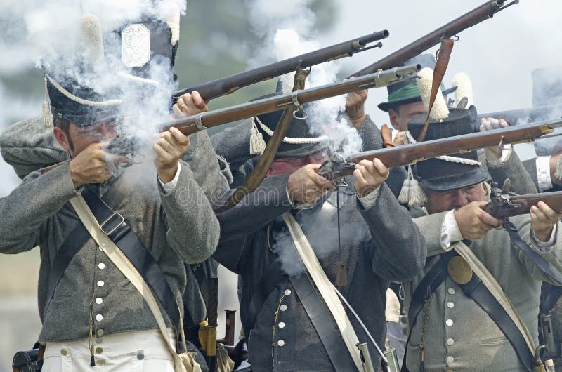American Infantry Firing editorial image. Image of ontario - 20986625