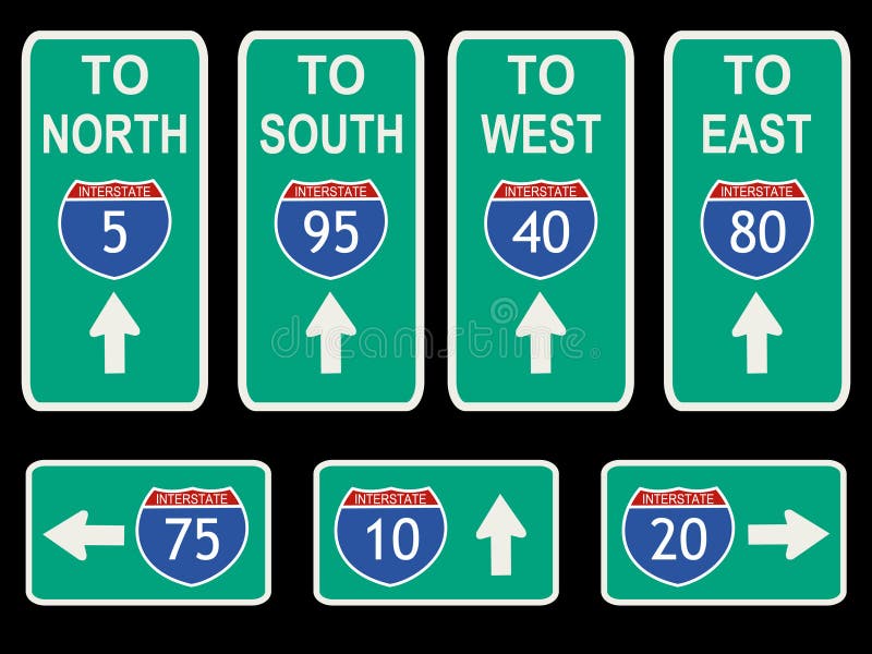 American Interstate signs stock vector. Illustration of america - 2178574