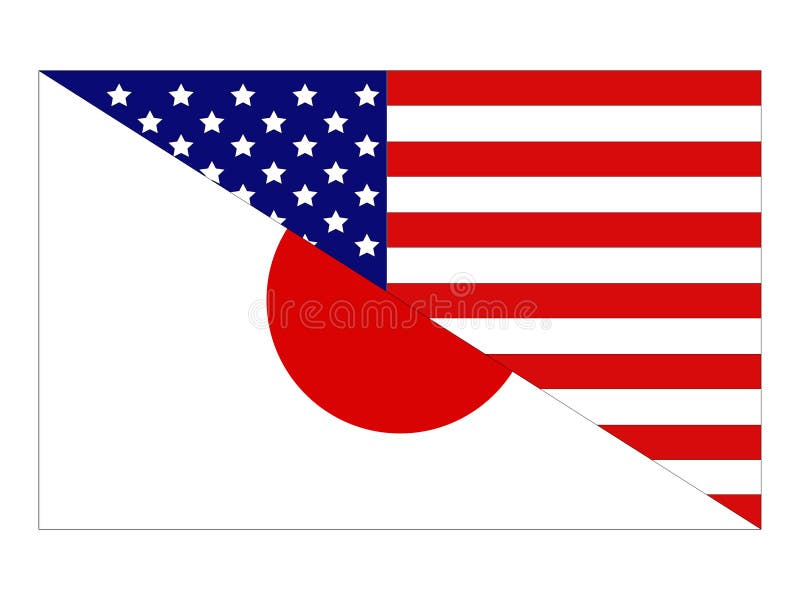 American and Japanese Flags Stock Vector - Illustration of sign, black ...