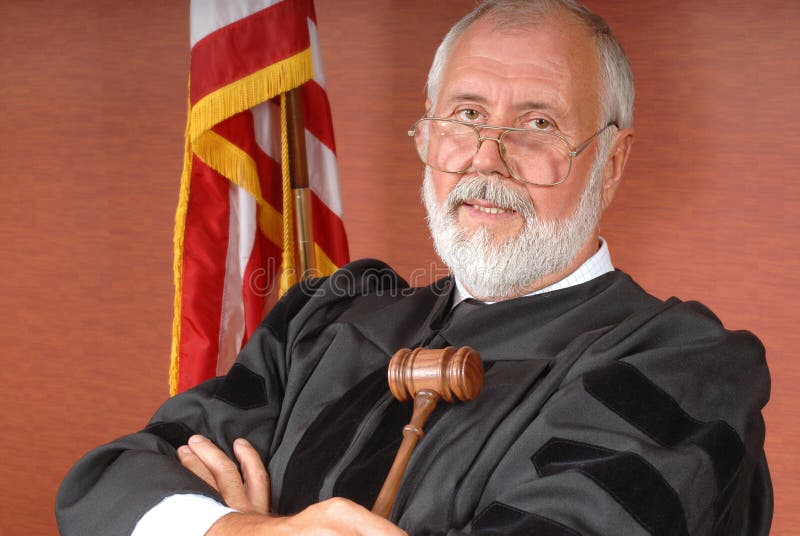Judge in his courtroom stock image. Image of occupation - 4999659