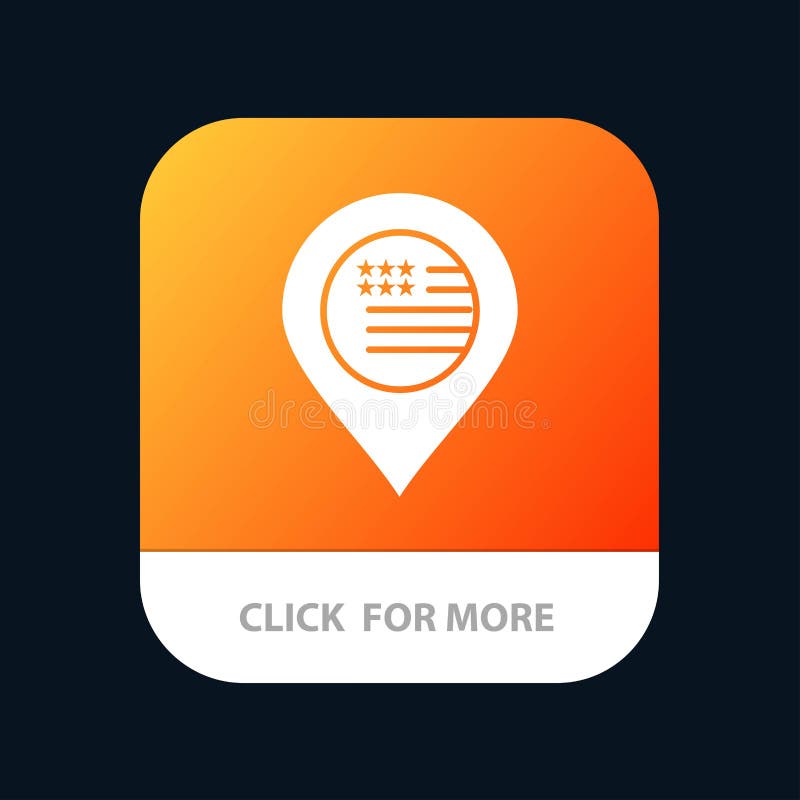 American, Location, Map, Sign Mobile App Button. Android and IOS Glyph ...