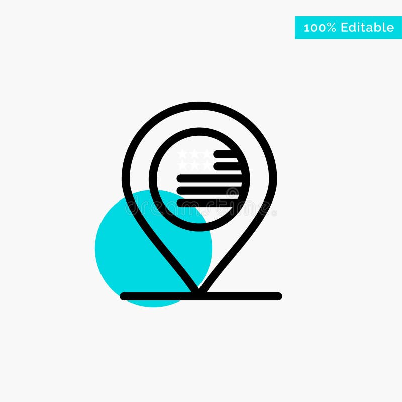 American, Location, Map, Sign Turquoise Highlight Circle Point Vector ...