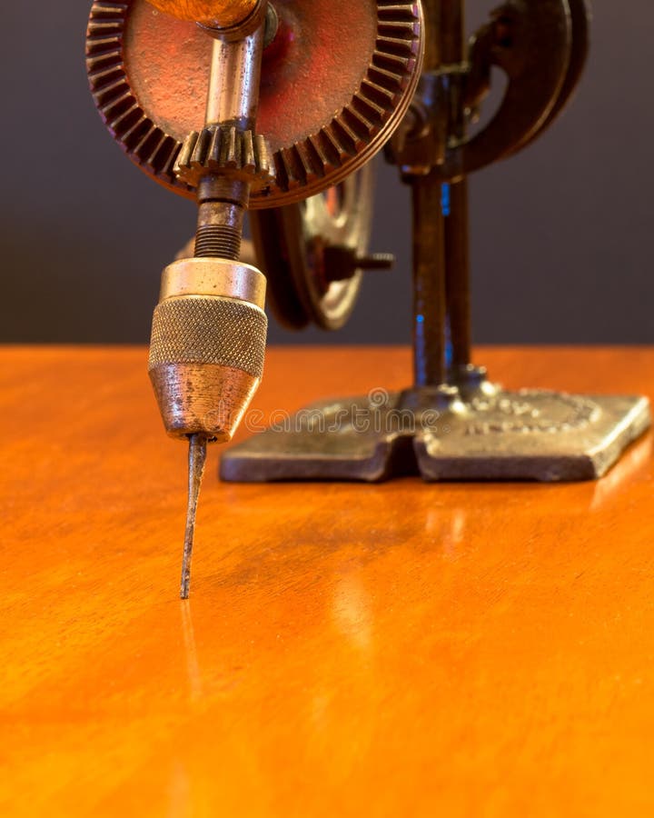 American Made Woodworker Hand Drill Stock Image - Image of iron, head ...