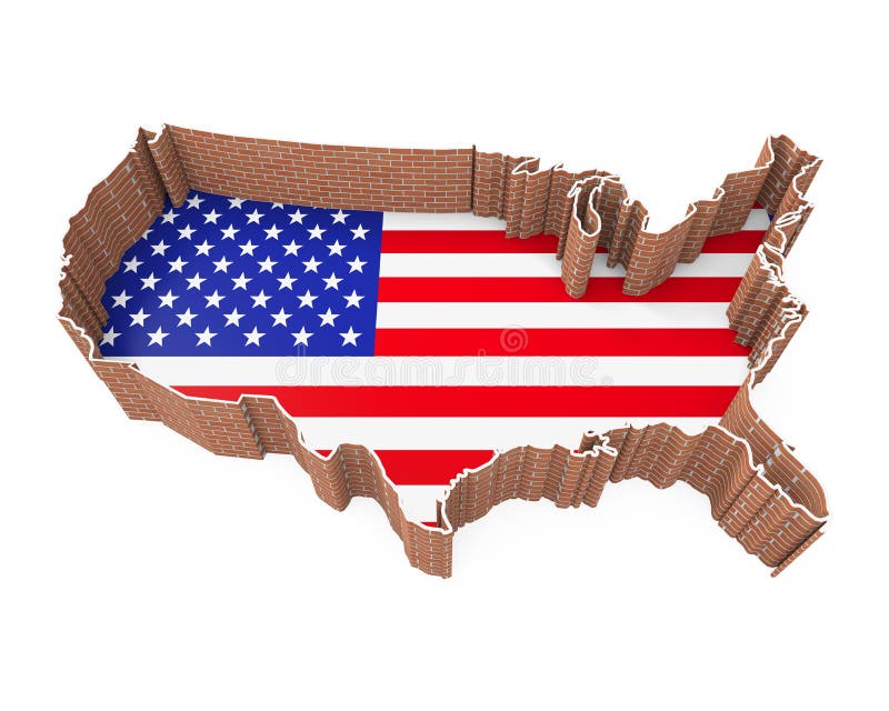 American Map And Brick Wall Stock Illustration Illustration Of Great