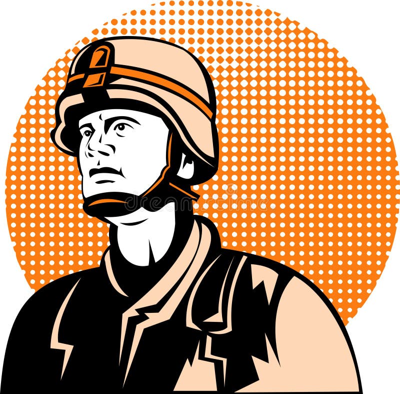 Orange Starburst Military Soldier Stock Vector - Illustration of army ...