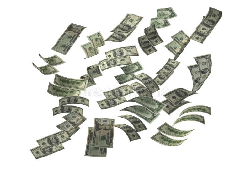 American Money Dollar Blowing Currency.an Isolated Stack of Dollar ...