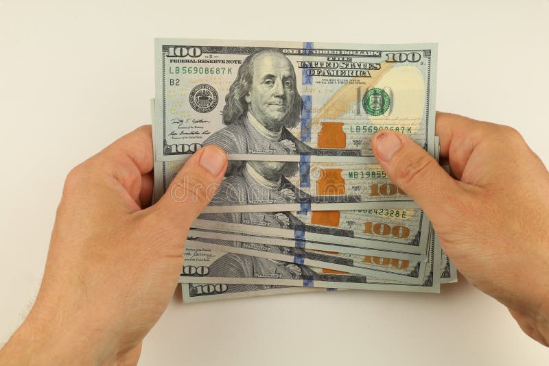 American Money Dollars in Hand Stock Photo - Image of bill, american ...