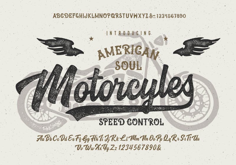 Brush Script Font Original Retro Typeface Vector Stock Vector ...