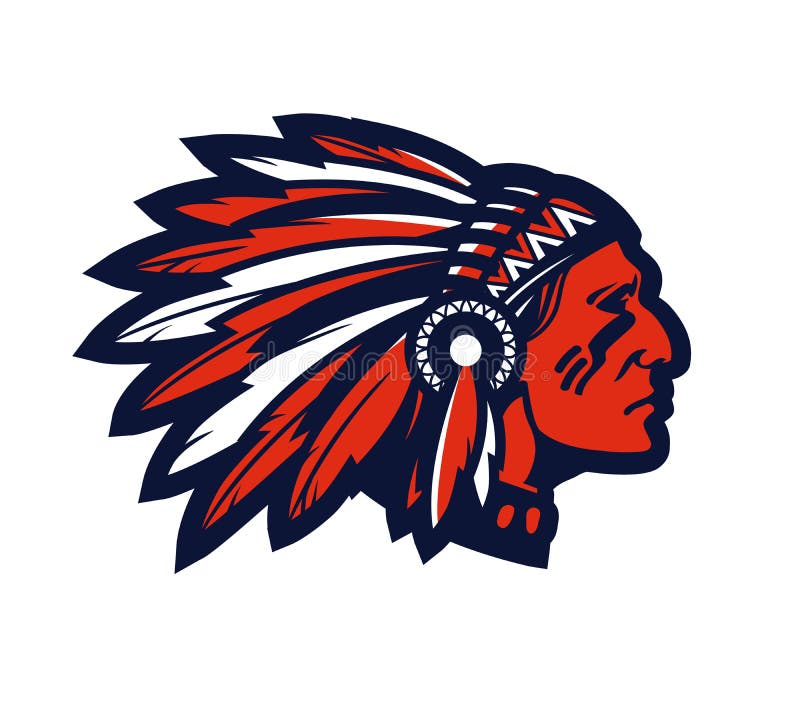 American Native Chief Head Mascot. Vector Logo or Icon Stock Vector ...