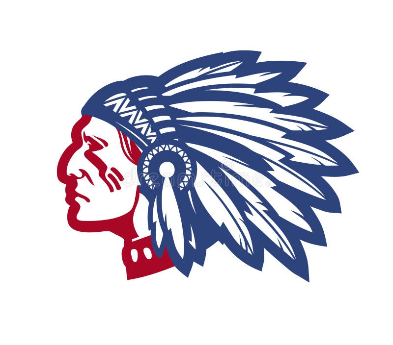 American Native Chief Head Mascot. Vector Logo or Icon Stock Vector ...