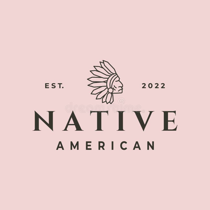 American Native Line Art Logo Vector Symbol Illustration Design Stock ...
