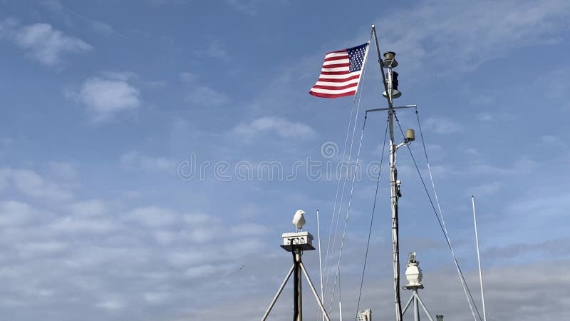American Navy Flag Ship Blue Sky Stock Photo - Image of states, america ...