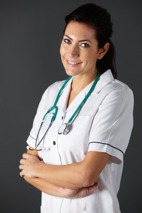 American Nurse Studio Portrait Stock Image - Image of front, studio ...