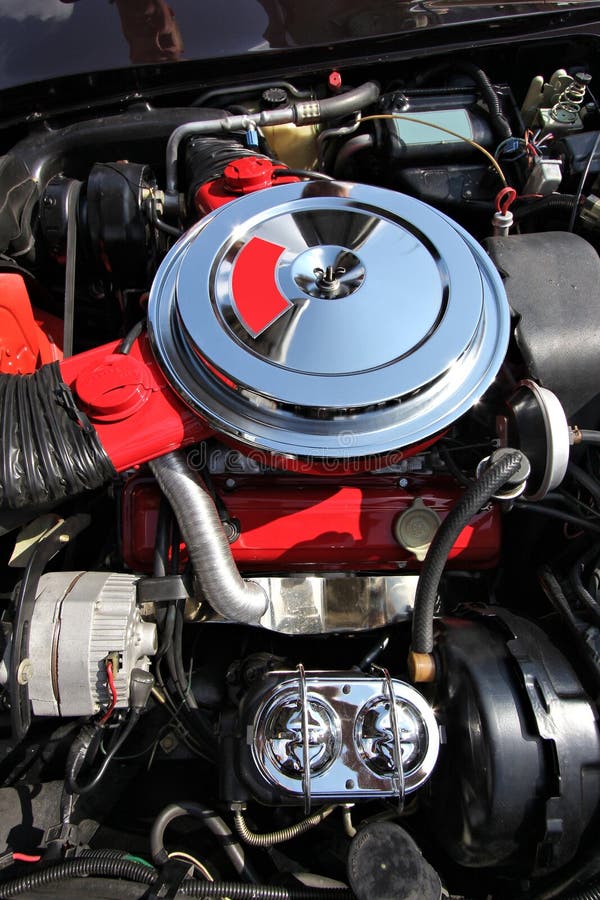 American oldtimer car V8 stock image. Image of motor - 236810339