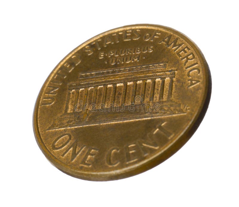 American One Cent Coin Isolated on White Stock Photo - Image of gold ...