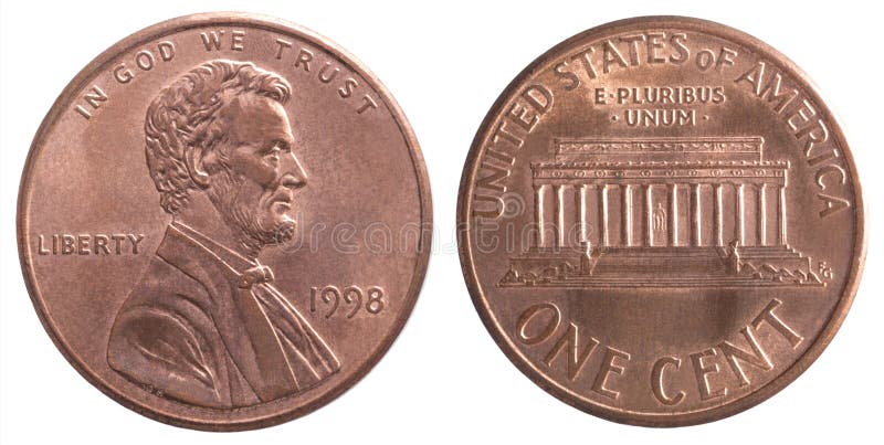 American one cent coin stock image. Image of isolated - 58937125