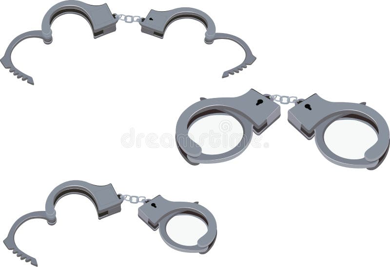 Open handcuffs stock vector. Illustration of busted, crime - 32718275