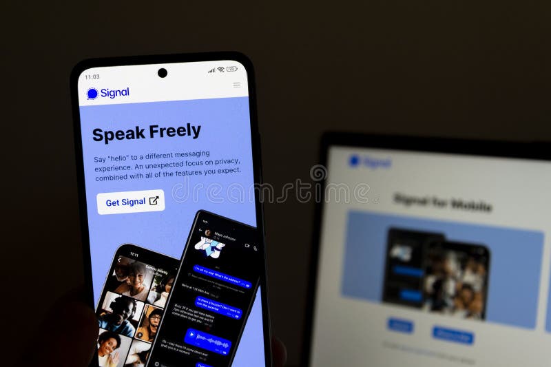 American Open-source, Encrypted Messaging Service Signal App on Mobile ...