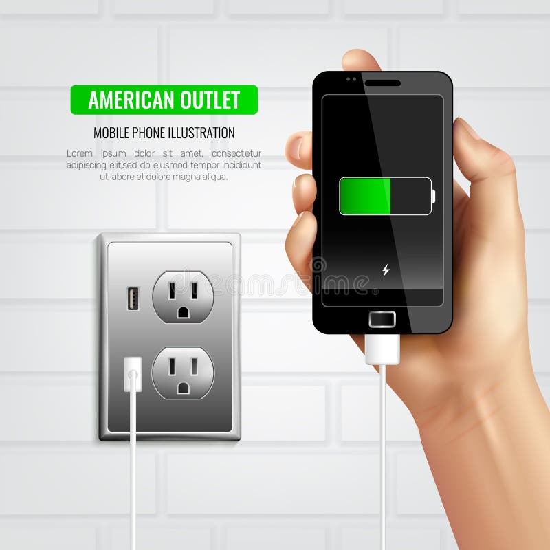 American Outlet Mobile Phone Composition Stock Vector - Illustration of ...
