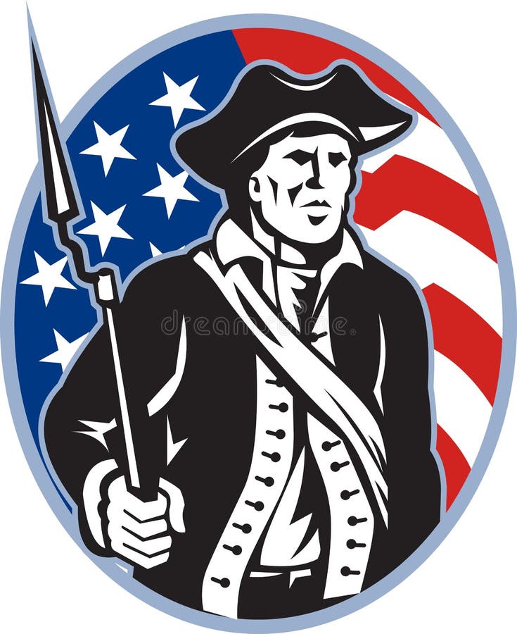 American Patriot Minuteman with Bayonet Stock Illustration ...