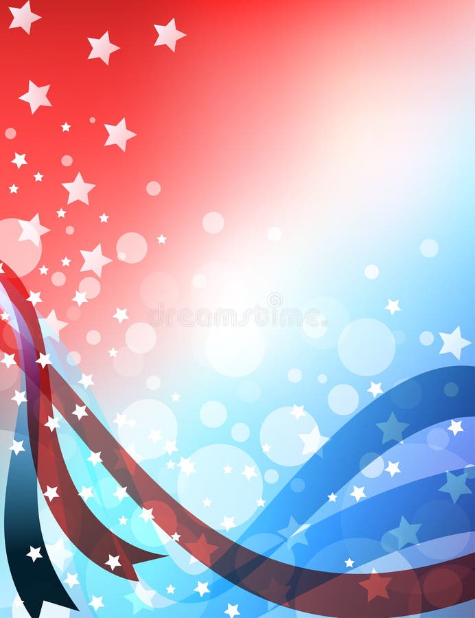 Patriotic Abstract Frame with Stars and Red Rays Stock Illustration ...