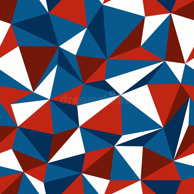 American Patriotic Themed Colors Triangle Seamless Pattern Stock Vector ...