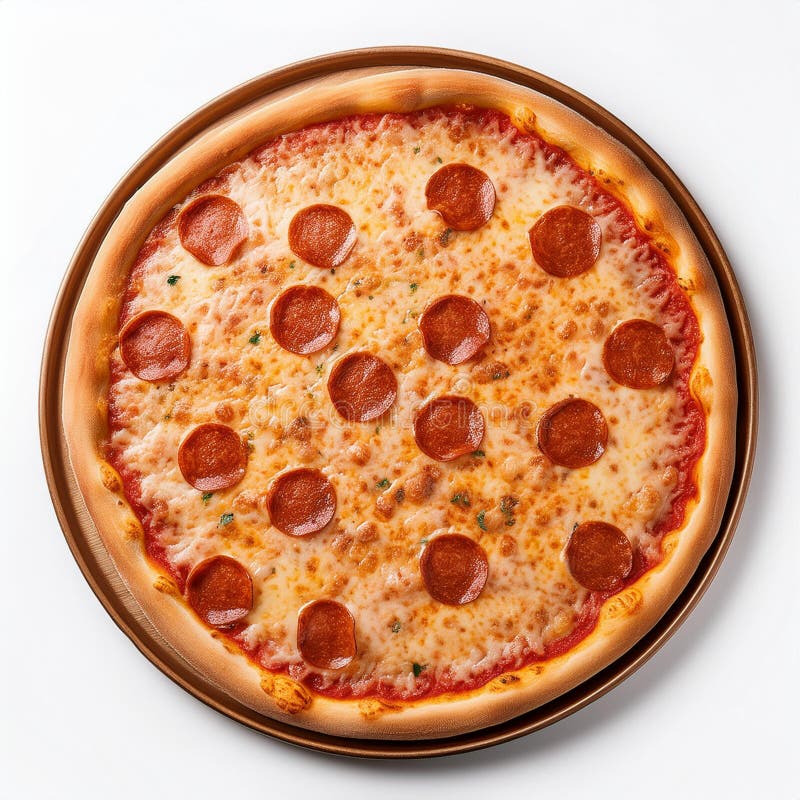 American, Pepperoni Cheese Pizza on a White Background Stock ...