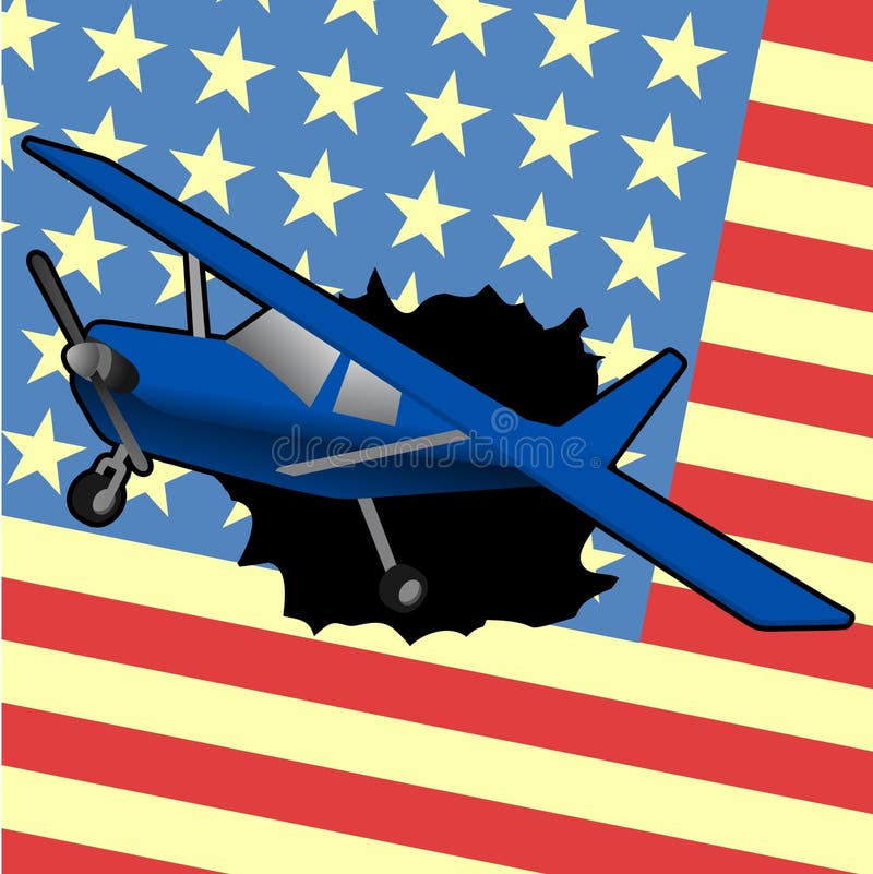 Plane with American flag stock vector. Illustration of plane - 10671646