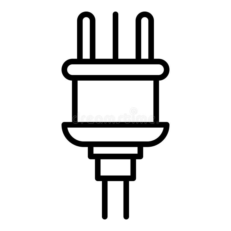 American Plug Icon, Outline Style Stock Vector - Illustration of cord ...