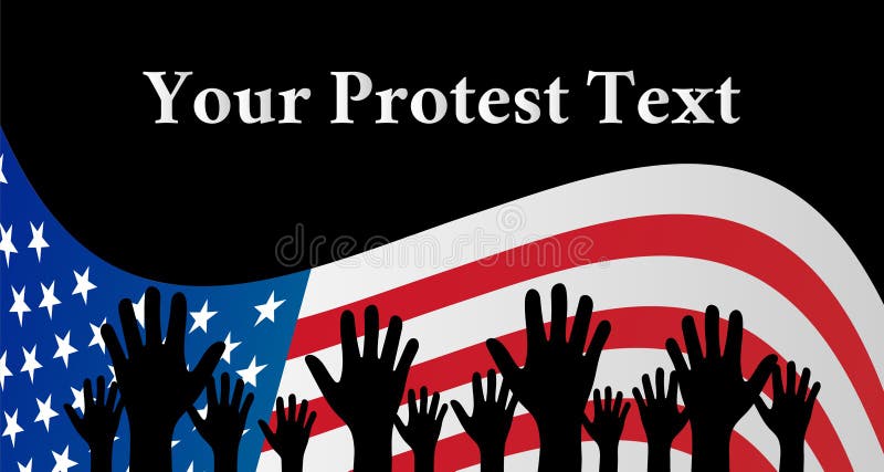 American Protest Background Illustration with Black Hands Stock Vector ...