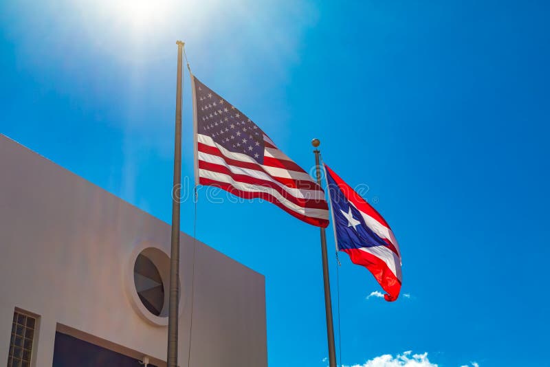 American and Puerto Rican Flag Stock Photo - Image of emblem, rican ...