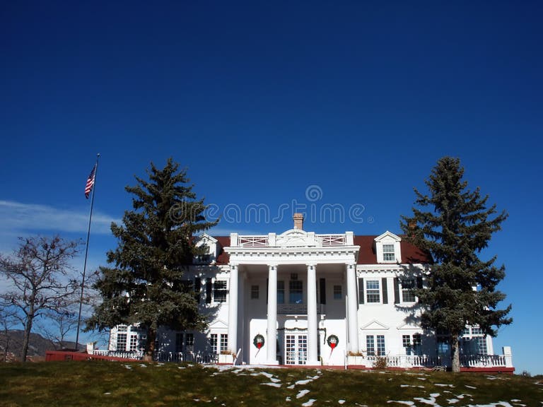 American Ranch Mansion Home Stock Image - Image of colorado, evergreen ...
