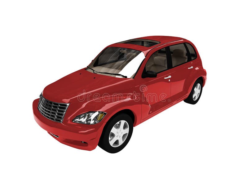American Red Car Front View Stock Illustration - Illustration of tire ...