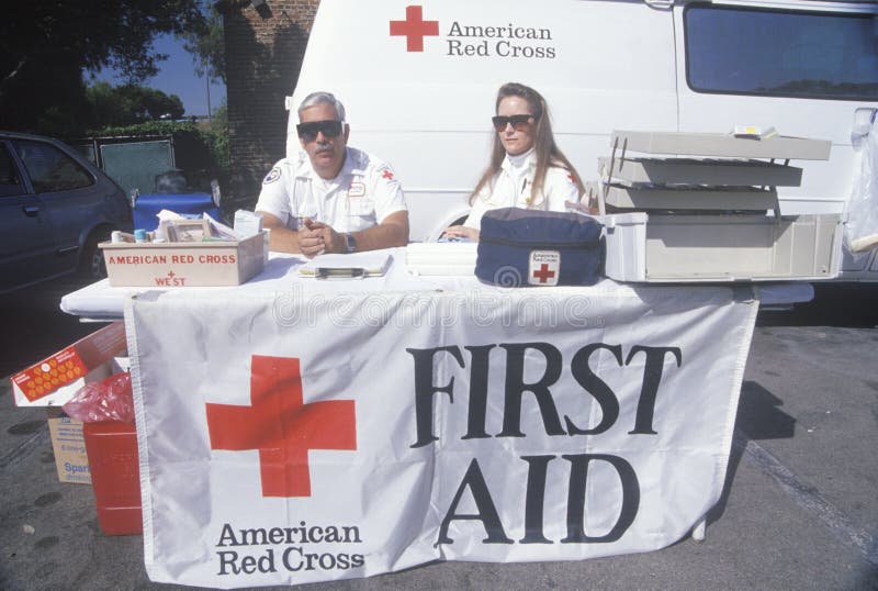 American Red Cross First Aid Station Editorial Stock Photo - Image of ...