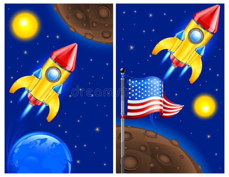 MOON LANDING 50th ANNIVERSARY Stock Illustration - Illustration of ...