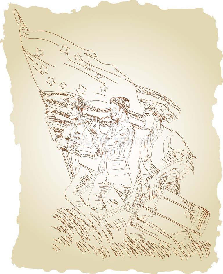 American Revolution Soldier Patriot Rifle Stock Illustrations – 25 ...