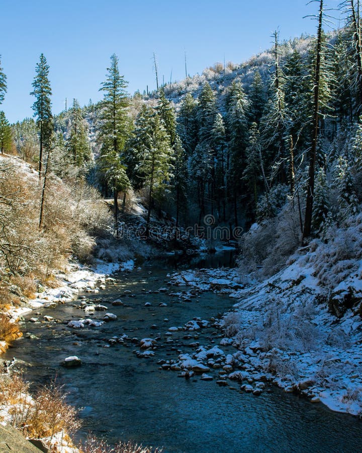 Cold river stock image. Image of shadows, cold, snowfall - 133532809
